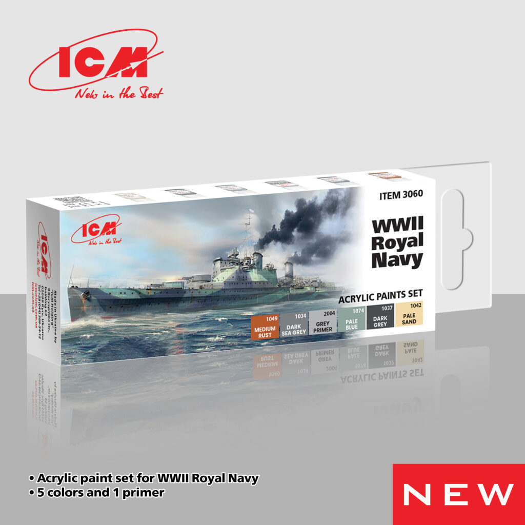 SOON ON SALE! Acrylic paints set for WWII Royal Navy - ICM Holding